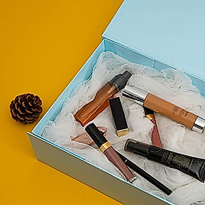 OBMMIRAO Upgrade 1 Pcs Blue 13x9x4 Inch Hard Large Gift Box with Lid, Foldable Magnetic Gift Boxes,Groomsman Box Bridesmaid Proposal Box, Reusable Gift Boxes for Clothes