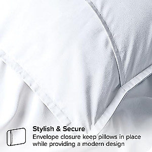 Bare Home Standard Pillow Shams - Set of 2 - Premium 1800 Ultra-Soft Microfiber - Double Brushed - Bed Pillow Shams (Standard Pillow Sham Set of 2, White)