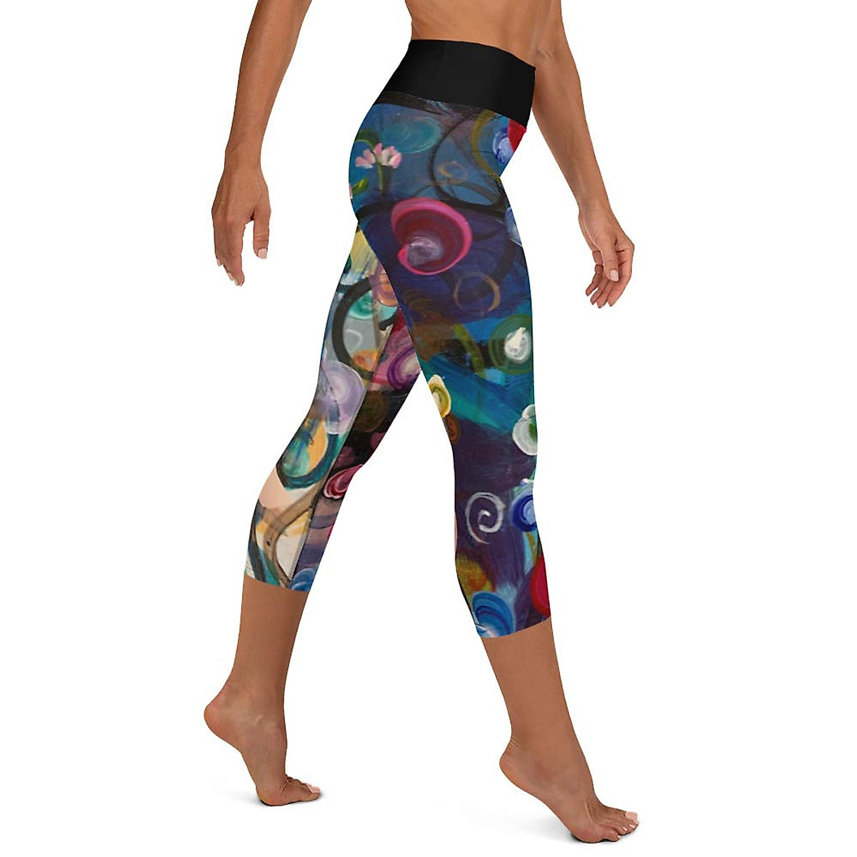 Whimsy Fit Womens Leggings Yoga Pant High Waisted Tummy Control Capri Leggings for Workout Wear Leggings for Women Activewear Pink/Red