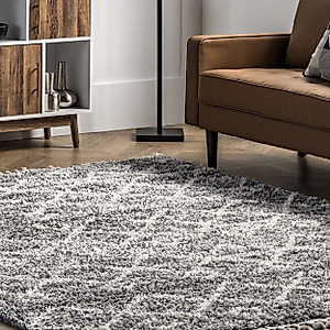 nuLOOM Transitional Kristi Shag Area Rug, 5x8, Grey
