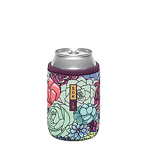 Sok It Can Sok Reusable Neoprene Insulated Sleeve for Can Soda, Pop, Beer, Seltzer (Succulents, 12oz Can Sleeve)