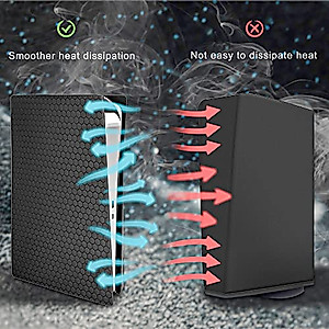 DOB SECHS Silicone PS5 Cover for PlayStation 5 Disc Edition Console, Anti-Scratch, Anti-Fall PS5 Skin Protective Cover, Waterproof, Dustproof PS5 Console Cover (Black)