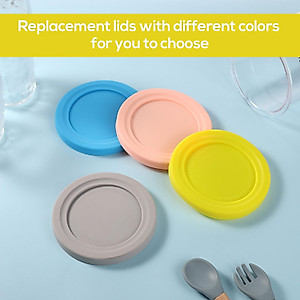 4pcs Ice Cream Containers Silicone Lids Compatible with Ninja Creami NC299AMZ NC300 NC301 Pints Ice Cream Maker, Silicone Covers Replacement BPA Free Storage for Ice Cream Accessories