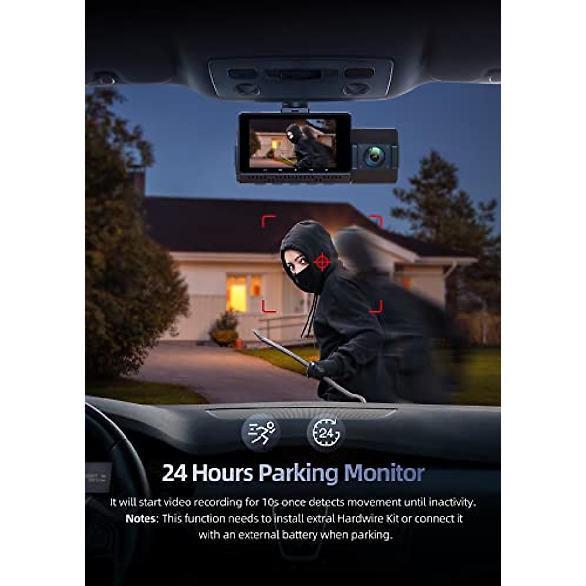 4K Dual Dash Cam Front and Inside, Veement Dash Car Camera with GPS, 2160P Front+1080P Inside Rear Camera for Cars, Sony Starvis Sensor, Infrared Night Vision, 24H Motion Detection Parking Mode