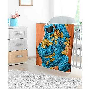 LOGOVISION Sesame Street Lightweight Baby Blanket, 30"X40", Cookie Monster Painted Unisex for Infants Girls & Boys