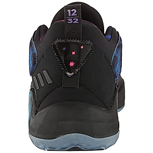 adidas Unisex D.O.N. Issue 3 Basketball Shoe, Black/Bright Cyan/Purple, 10 US Men