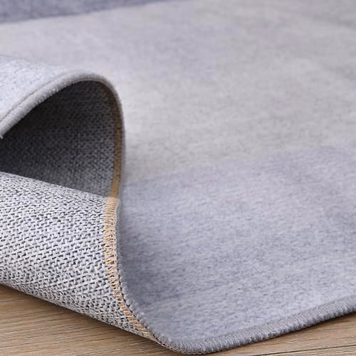 Calore Modern Abstract Runner Rug for Hallways Soft Distressed Geometric Area Rug Indoor Non Slip Carpet for Laundry Room Doorway Bedroom (Grey/Light Blue, 2'x 6')