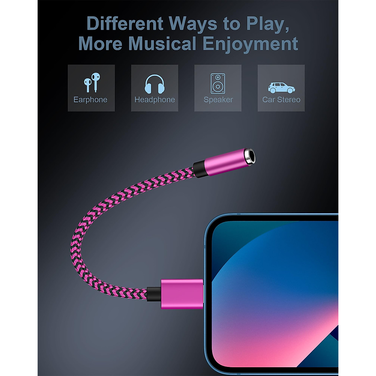 [Apple MFi Certified] 2Pack iPhone 3.5mm Headphone Adapter, Lightning to 3.5mm Headphone Jack Adapter iPhone Aux Audio Jack Adapter Dongle Cable for iPhone 14 13 12 11 Pro Max Plus Mini XR 8 iPad iPod