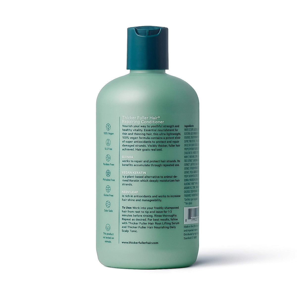 Thicker Hair Care Thicker Fuller Hair Repairing Conditioner, 12 Oz, Green (819933011744)