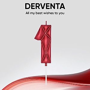 DERVENTA Large Birthday Candle Number 3D Bubble Style 3.7 inch Party Celebration Anniversary Decoration Cake Topper 1 Piece (Red, Number 3)