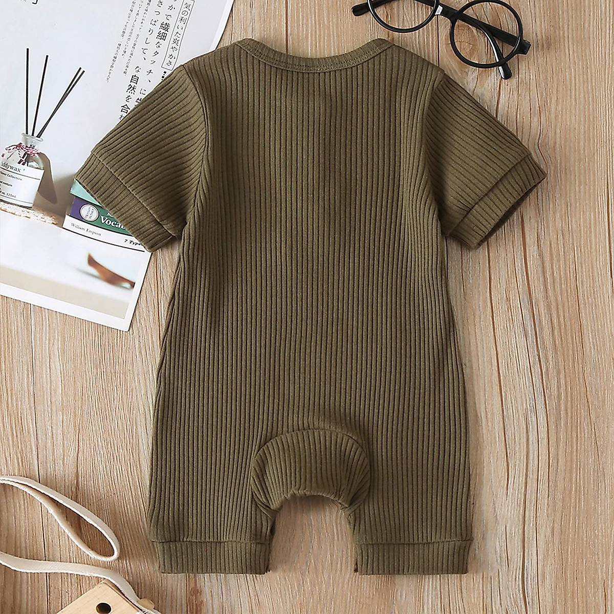 RELABTABY Newborn Baby Boy Girl 2 Pack Romper Unisex Infants Summer Solid Button Onesie Jumpsuit Outfits Clothes