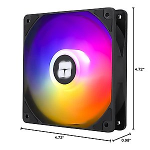 Thermalright TL-C12C-S CPU Fan 120mm ARGB Case Cooler Fan, 4pin PWM Silent Computer Fan with S-FDB Bearing Included, up to 1550RPM Cooling Fan