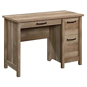 Pemberly Row Engineered Wood and Metal Computer Desk in Lintel Oak