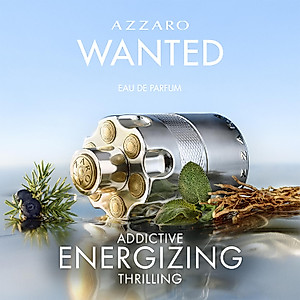 Azzaro Wanted Eau de Parfum - Energizing & Intense Mens Cologne - Woody, Aromatic & Spicy Fragrance - Juniper Berries, Sage, Vetiver - Lasting Wear - Luxury Perfumes for Men - Travel Size, 1.6 Fl. Oz