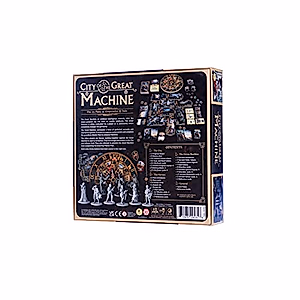 City of The Great Machine Board Game | 1-4 Players | Ages 14 and up | Steampunk | One-vs-Many | Hidden Movement | Cooperative & Solo | Average Playtime 45-90 min