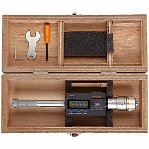 Mitutoyo 468-269 Digimatic Holtest LCD Inside Micrometer, Three-Point, 1.6-2"/40.64-50.8mm Range, 0.00005" Graduation, +/-0.00015" Accuracy