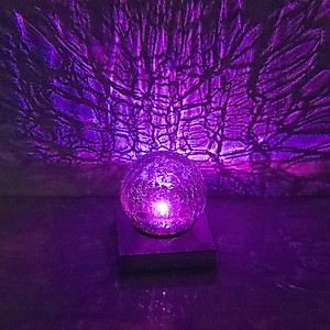 4 Solar Post Cap Lights Outdoor 2-in-1 Landscape Garden Ball Lights Cracked Glass Globe Lights Waterproof 5x5 In-Ground Spike Light for Posts Garden Yard Patio Pathway Deck Decor (Multi-Colors)