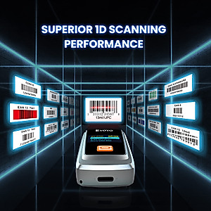 Eyoyo Mini Bluetooth Barcode Scanner with LCD Display,1D Laser Portable USB Wireless Book Bar Code Scanner Reader for Library Classroom Inventory, Compatible with iPhone iPad Android iOS POS Laptop