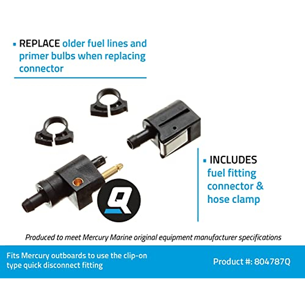 Quicksilver 804787Q Quick Disconnect Fuel Line Connector Kit