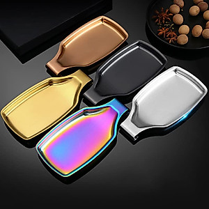 Spoon Rest for Stove Top, 2-Piece Stainless Steel Spoon Holder for Kitchen Counter, Gold Spatula Ladle Cooking Utensils Rest, Heavy Duty & Large Size, Dishwasher Safe