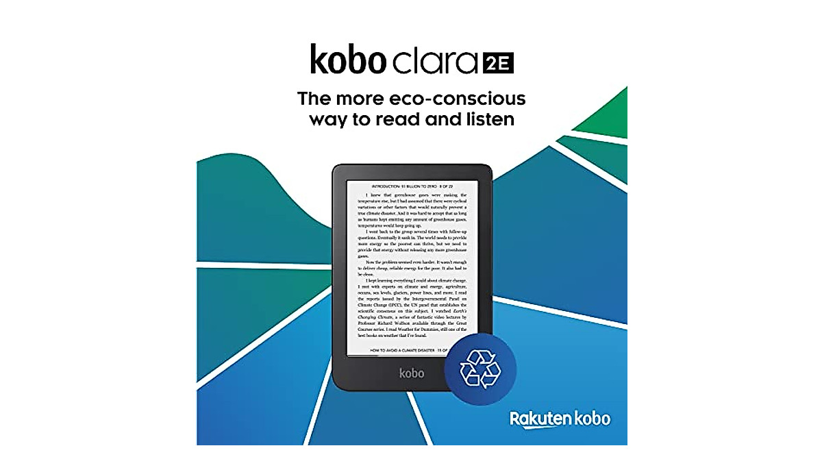 Kobo Clara 2E E-Reader - Waterproof, Green & Compact Portable