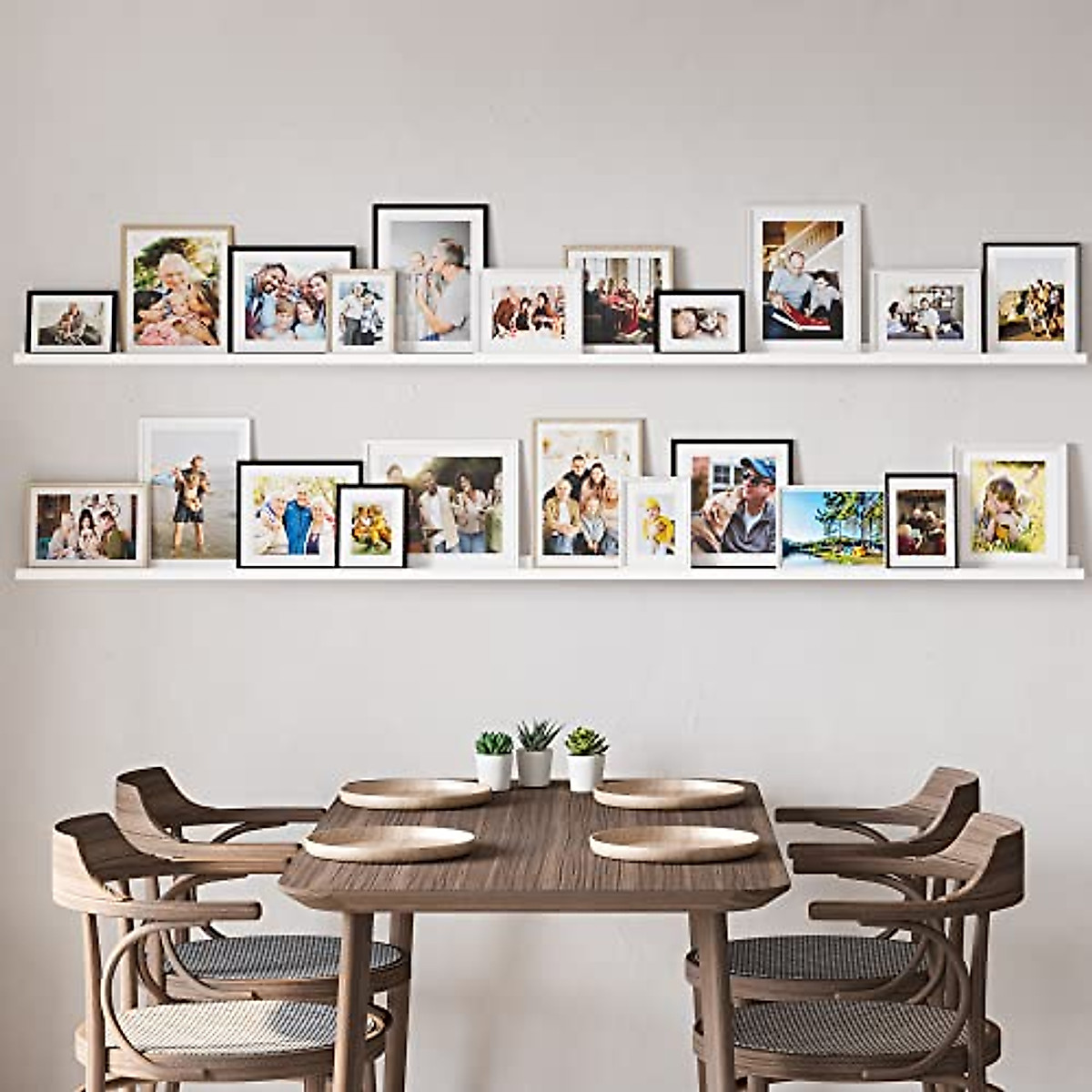 You Have Space Lagos 80" Ledge Wall Shelves, Floating Shelves for Living Room Decor, Bedroom, Office, Ultra Long White Picture Ledge Shelf Set of 2