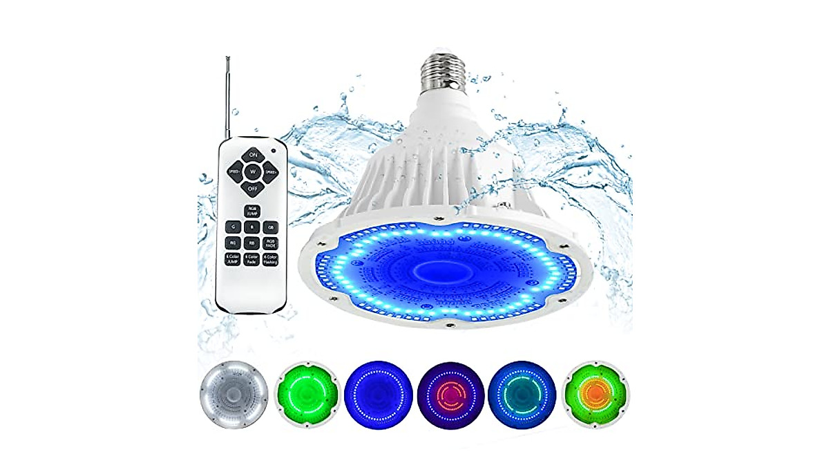 Pool Lights with Remote Control, 120V 40W RGBW Color Changing ...