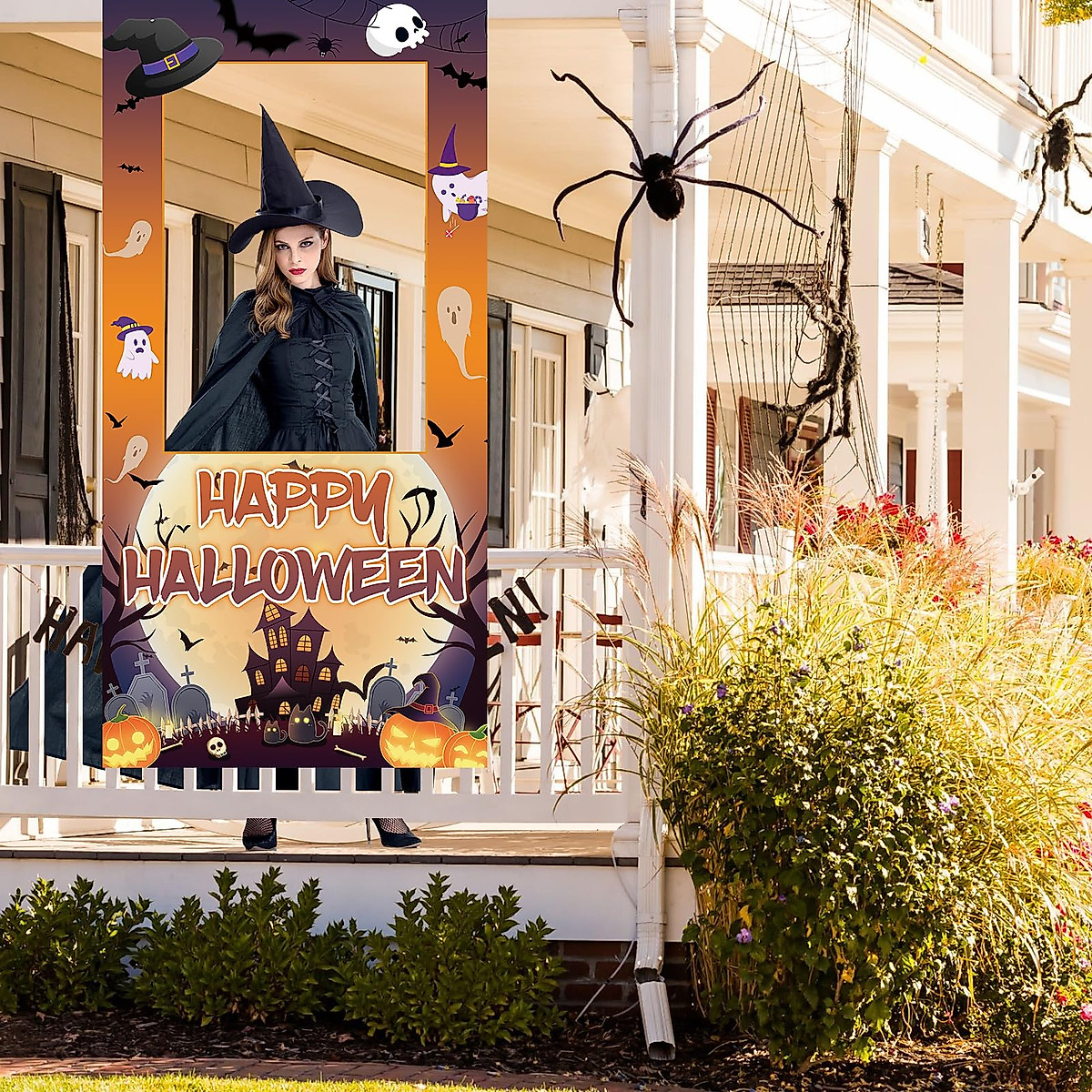 Halloween Party Decoration Halloween Theme Party Photo Prop Backdrop Indoor and Outdoor Halloween Photo Booth Frame for Halloween Birthday Party Decor Supplies 35.4 X 70.8 in