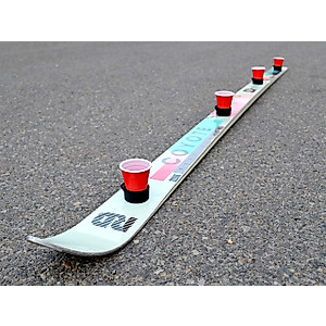 Big Shots Shooter Ski Kit, Peel-and-Stick Adhesive Mounts, No Tools Required, Fits All Standard Size Shot Glasses, 4 Mounts (Bombdiggity Black)