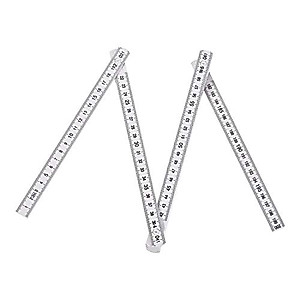 uxcell Folding Ruler 2 Meters 10 Fold Metric Measuring Tool ABS for Woodworking Engineer White