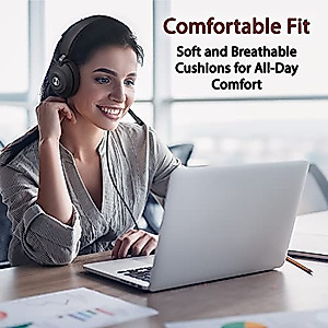 Cyber Acoustics CA Essential USB Headset (HS-2000) – Professional Headset for Calls & Music, All-Day Comfort, Integrated Ear Cup Controls, Optimized for UC Platforms