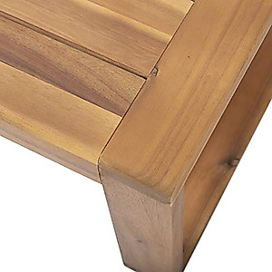 Christopher Knight Home Eartha Outdoor Loveseat Set with Coffee Table, Teak Finish, Beige