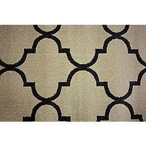 Unique Loom Trellis Collection Modern Morroccan Inspired with Lattice Design Area Rug, Runner 2' 7" x 10' 0", Beige/Black