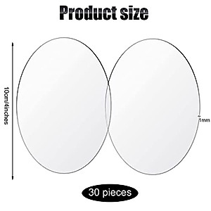 30 Pieces Clear Acrylic Circles Blanks Acrylic Disc Transparent Acrylic Disk Round Circle Plastic Disc Acrylic Sheet Blank for Wedding Easter Graduation Flag Day Ornament DIY Craft (4 Inch)