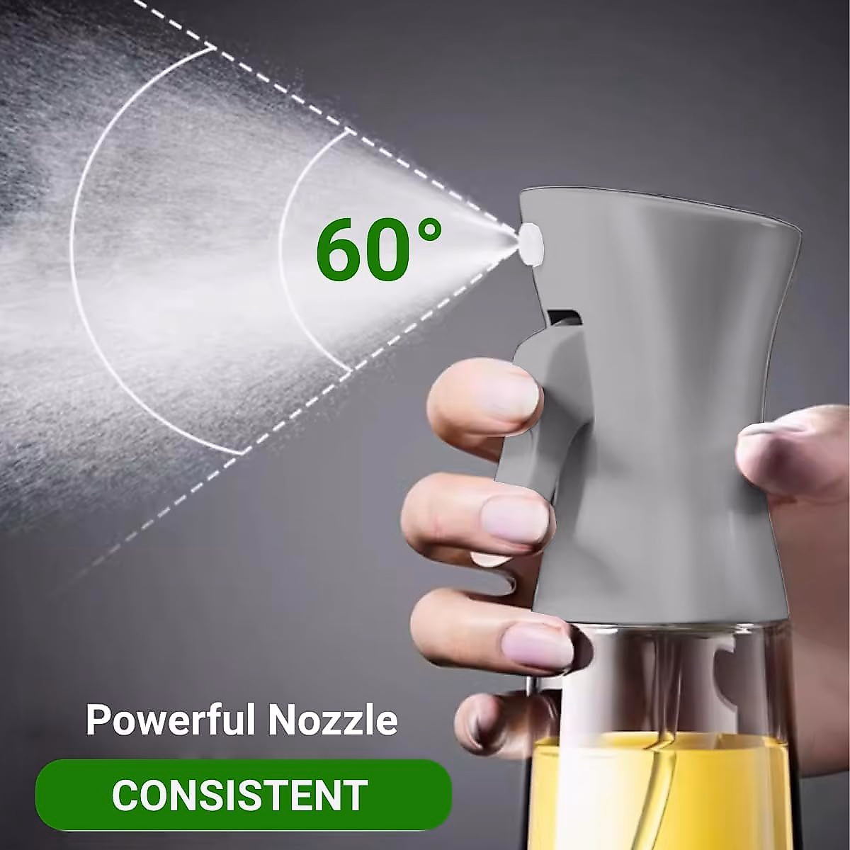 180ml Glass Olive Oil Sprayer, Oil Sprayer with Brush for Cooking - Thick Glass, Strong Spray Force, Kitchen Gadgets Accessories