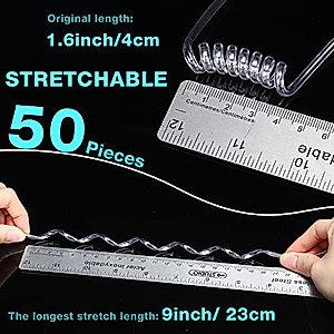 Kathfly 50 Pcs Acoustic Air Tube Replacement Coil Tube Two Way Radio Walkie Talkie Ear Piece Radio Earpiece Audio Tube with Earbud Compatible with Icom Midland Clear White