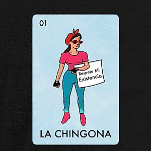 Pop Threads La Chingona Parody Feminist Latina Canvas Tote Bag Black 15x15 inches