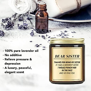 Lacrima Funny Sister Gifts - Birthday Gifts for Sister, Sisters Gifts from Sister, Gifts for Sister, Sister Birthday Gifts from Sister, Lavender Scented Candle