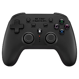Retro Fighters Defender Next-Gen PS1 - PS2 - PS3 - PS Classic - Switch & PC Compatible Wireless Controller, Black