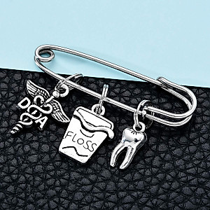DYJELWD Dental Assistant DA Pin Dentist Medical Caduceus Charms Brooch Birthday Graduation Jewelry Gifts (DA Pin)