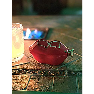Red Lips Flask - Pucker Kiss Stainless Steel 5 oz. Pocket Flask For Drinks and Alcohol - Travel Picnic Bar Party - Fun Cute & Romantic