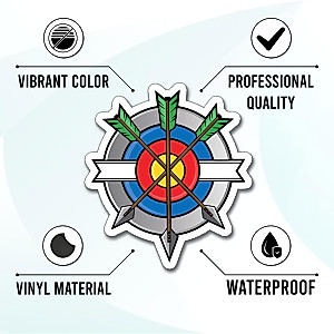 50 Pack Pcs Archery Stickers for Water Bottles Waterproof Vinyl Laptop Luggage Scrapbooking Funny Sports Sticker Packs Set Bulk Teens Adults Students Boys Aesthetic Small Decals