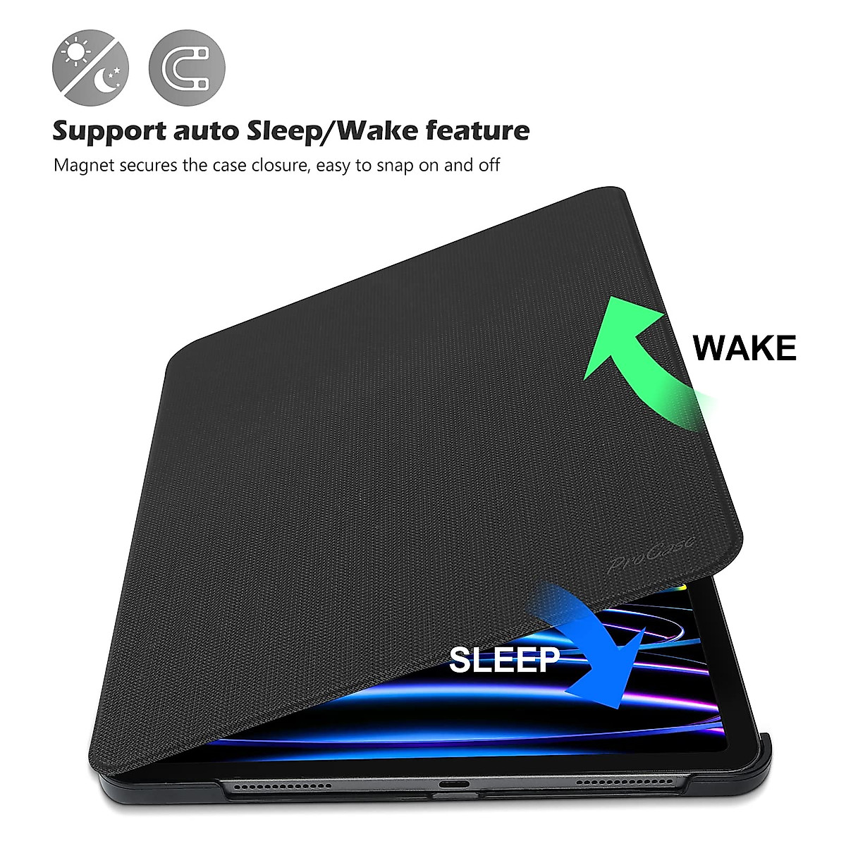 ProCase iPad Pro 11 Inch Case 2022 2021 2020 2018, Slim Stand Protective Folio Case Smart Cover for iPad Pro 11" 4th 3rd 2nd 1st Gen - Black