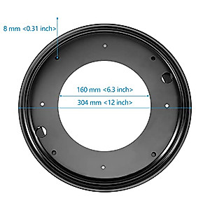 SEHOI 5 Pack 12 Inch Black Lazy Susan Hardware, 360°Rotating Swivel Plate with 330 lbs Load Capacity, Ball Bearings Turntable Lazy Susan Base for Rotating Table, Display Plate, Serving Tray