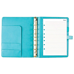 AT-A-GLANCE, Undated, 5-1/2" x 8-1/2", Desk Size, 7-Ring, Faux Leather Fashion, Teal (DR1118-040-42)