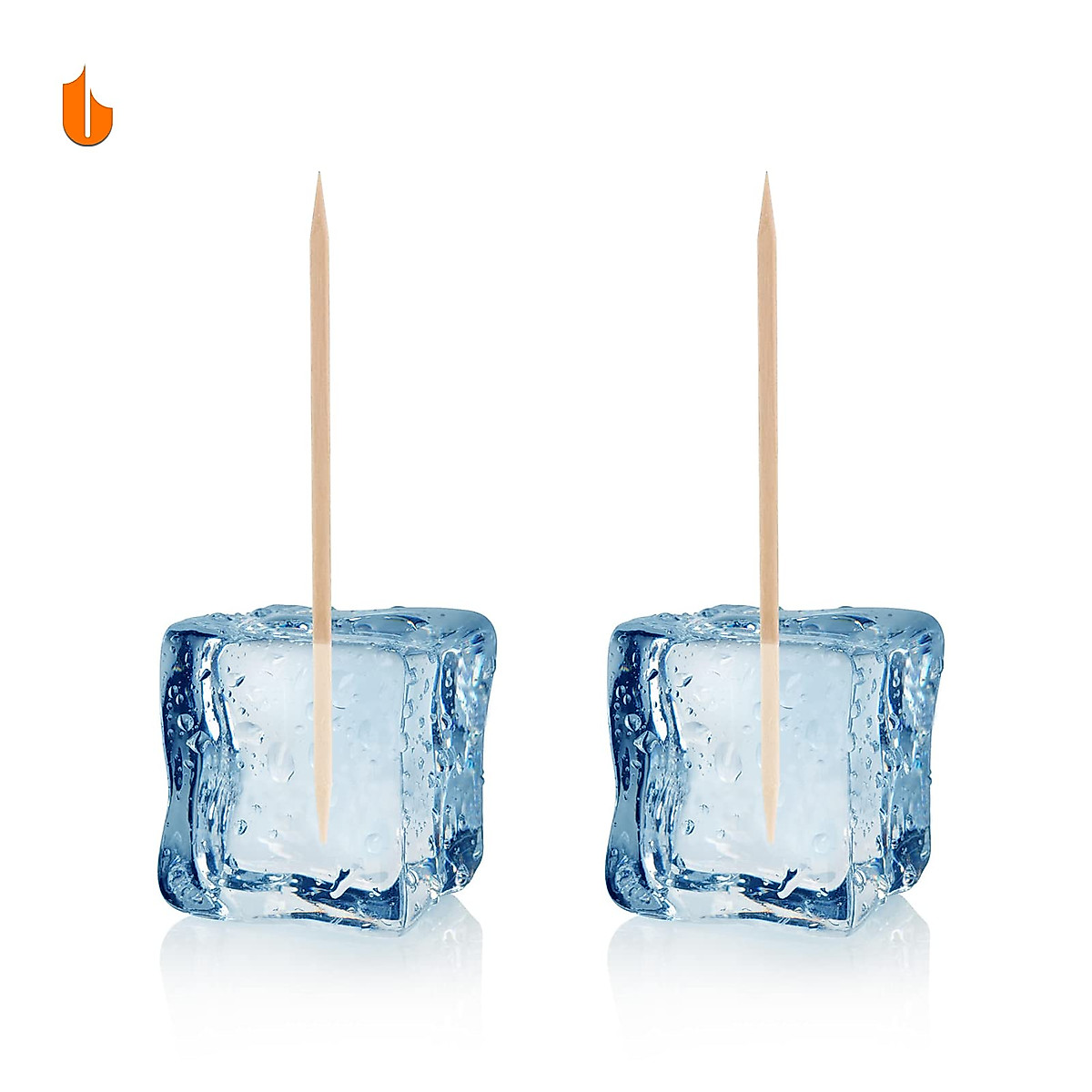 Urbanstrive Sturdy Safe Toothpick Holder with 800 Natural Wood Toothpicks for Teeth Cleaning, Unique Home Design Decoration, Unusual Gift, 2 Pack, Blue