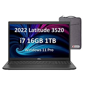 Dell Latitude 3520 3000 15.6" FHD (Intel 4-Core i7-1165G7, 16GB DDR4 RAM, 1TB PCIe SSD), 1080p IPS Full HD Business Laptop, Type-C, Wi-Fi 6, Webcam, HDMI, Bag, Windows 11 Pro