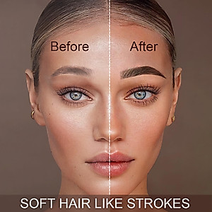 Eyebrow Pencil Dark Brown, Waterproof Microblade Eyebrow Pen 4 Fork Tip Pencil,Smudge Proof Brow Pen Long Lasting Lift & Snatch Liquid Brow Eyebrow Marker Pen that Looks Like Hair