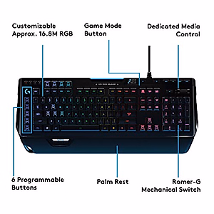 Logitech G910 Orion Spectrum RGB Wired Mechanical Gaming Keyboard , Black