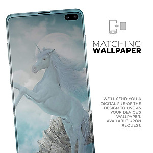 DesignSkinz Majestic White Stallion Unicorn Protective Vinyl Decal Wrap Skin Cover Compatible with The Samsung Galaxy S20 (Screen Trim & Back Glass Skin)